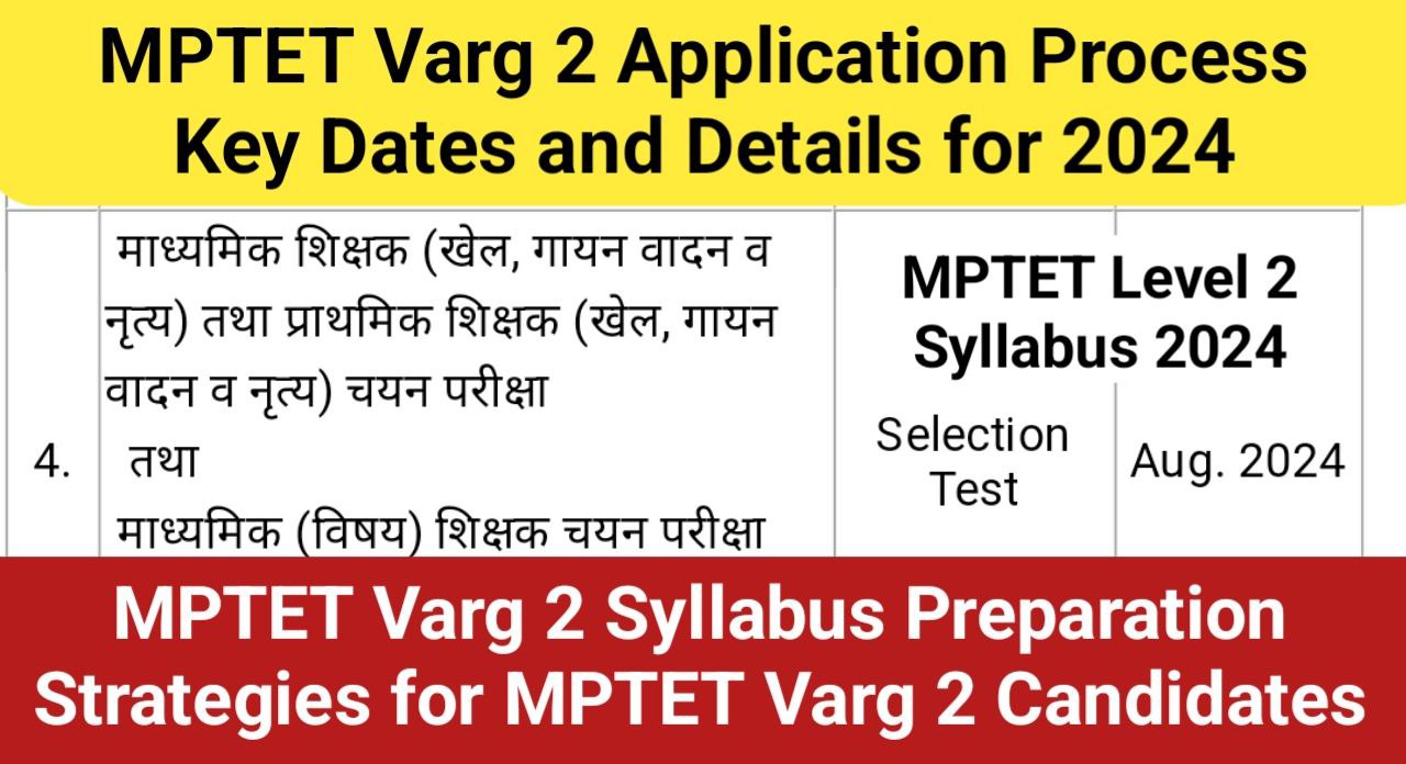 MPTET Varg 2 Exam Update Application Process, Grade 2 Final Exam Syllabus 2025 - MPGovJobs